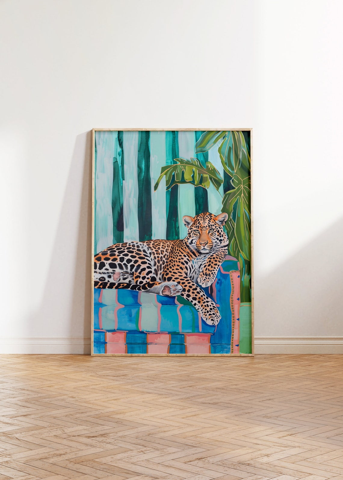 Leopard Wall Art, Colorful Leopard Livingroom Poster, Trendy Dopamine ...