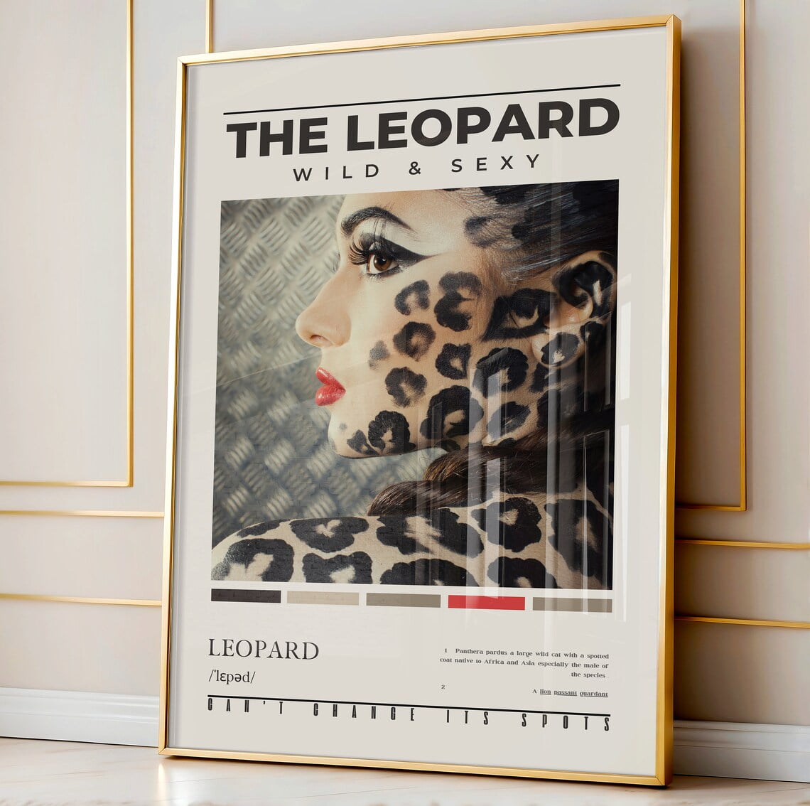 Leopard Wall Art, Leopard Pattern Make Up Poster, Preppy Typography ...