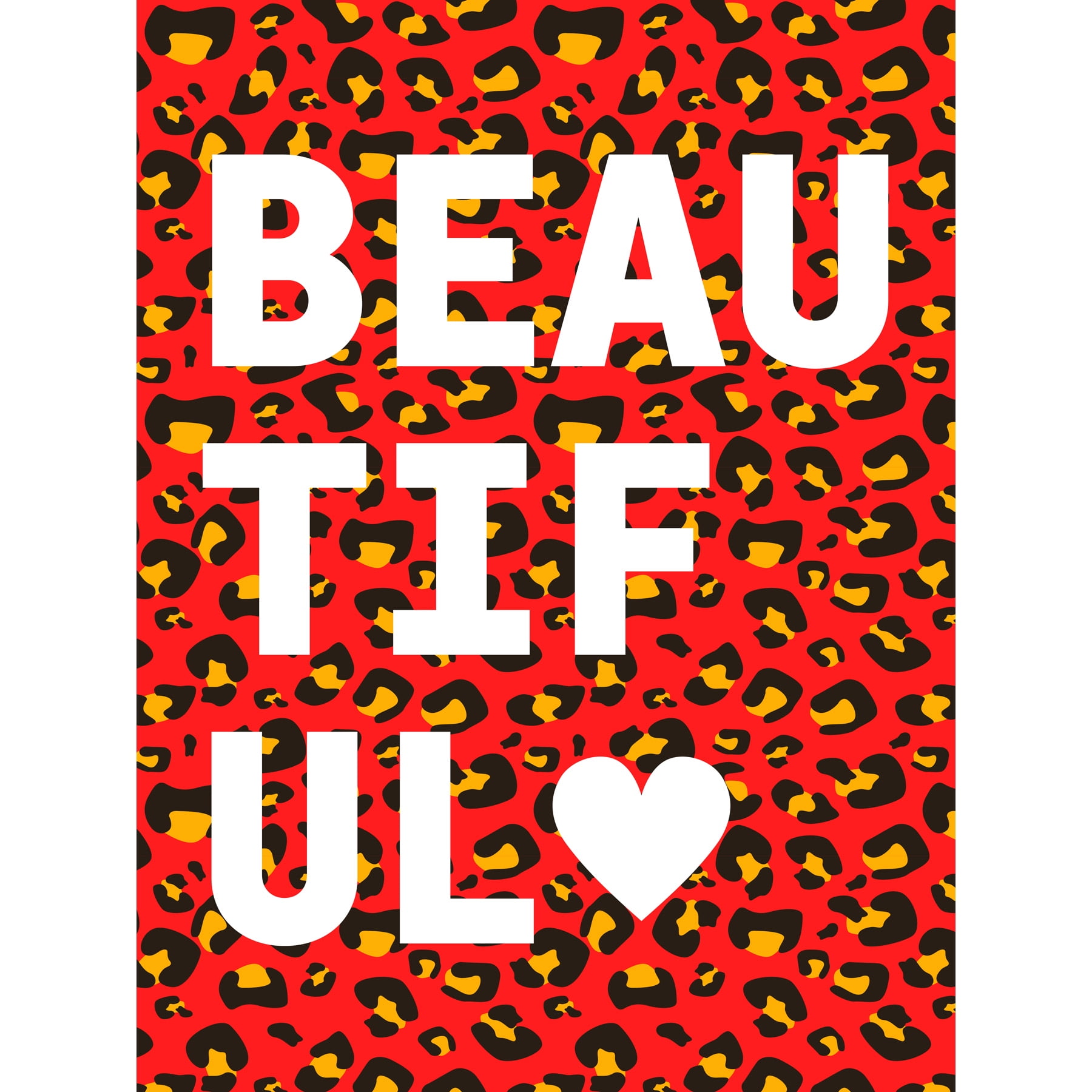 Leopard Words Beautiful Large Wall Art Print - Walmart.com