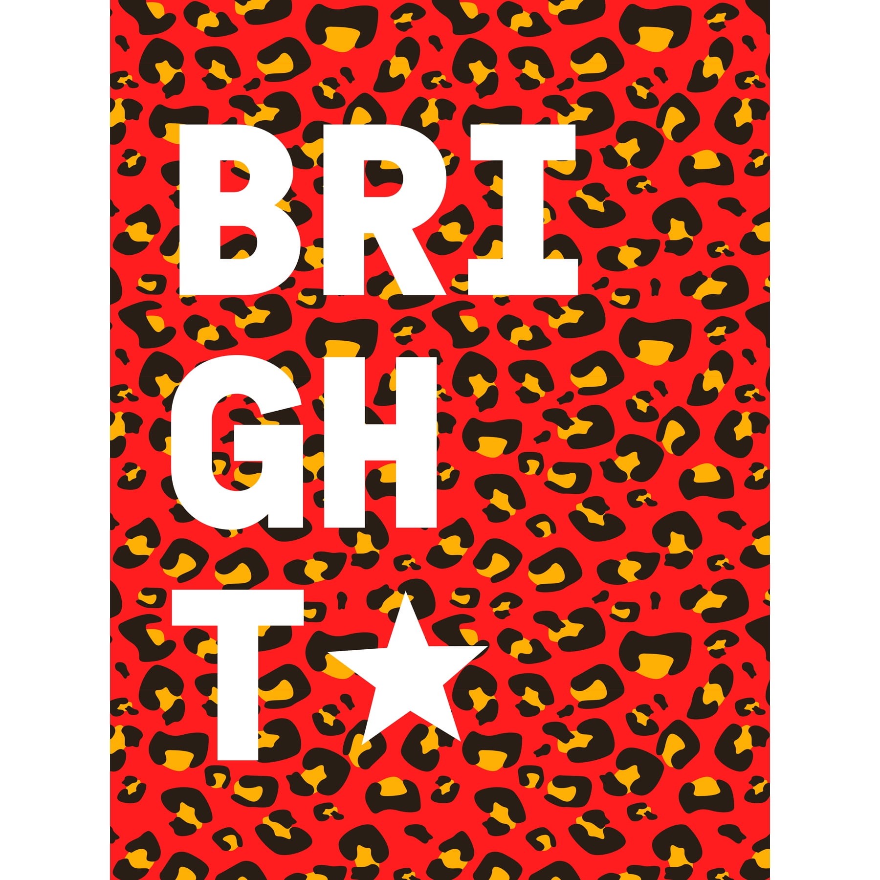 Leopard Words Bright Large Wall Art Print - Walmart.com