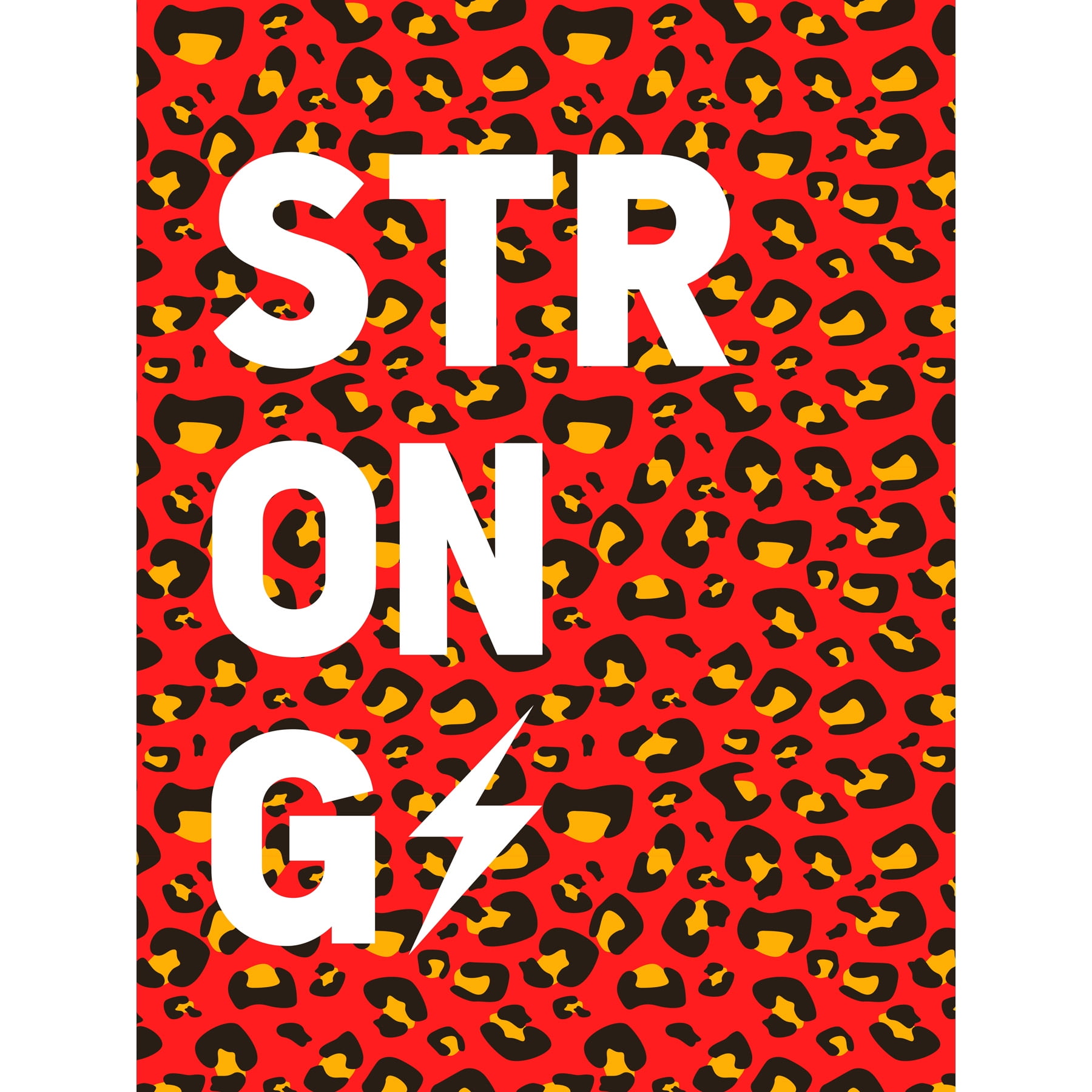 Leopard Words Strong Large Wall Art Print - Walmart.com