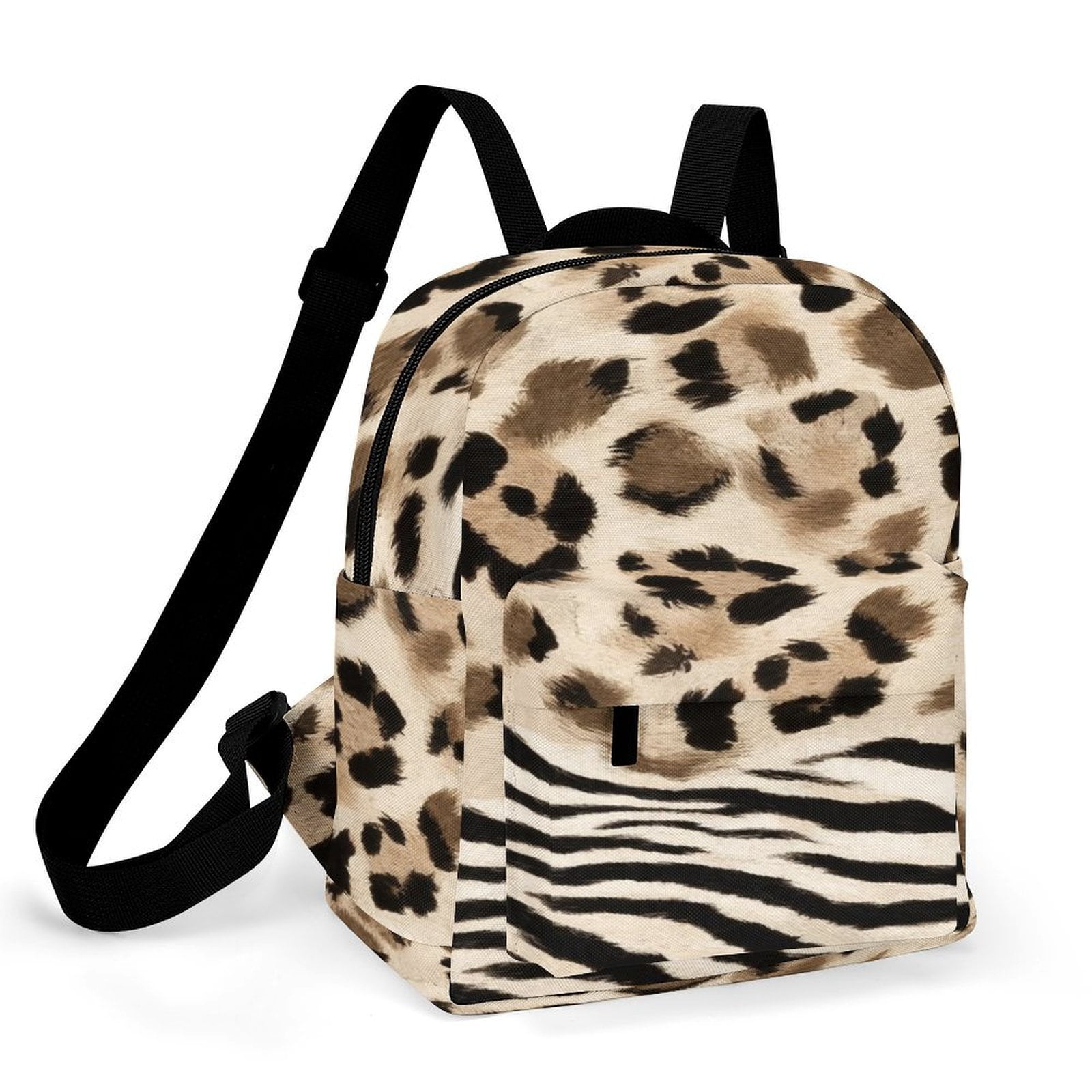 Leopard Zebra Mixed Print Fabric Small Backpack Cute Mini Backpacks For ...