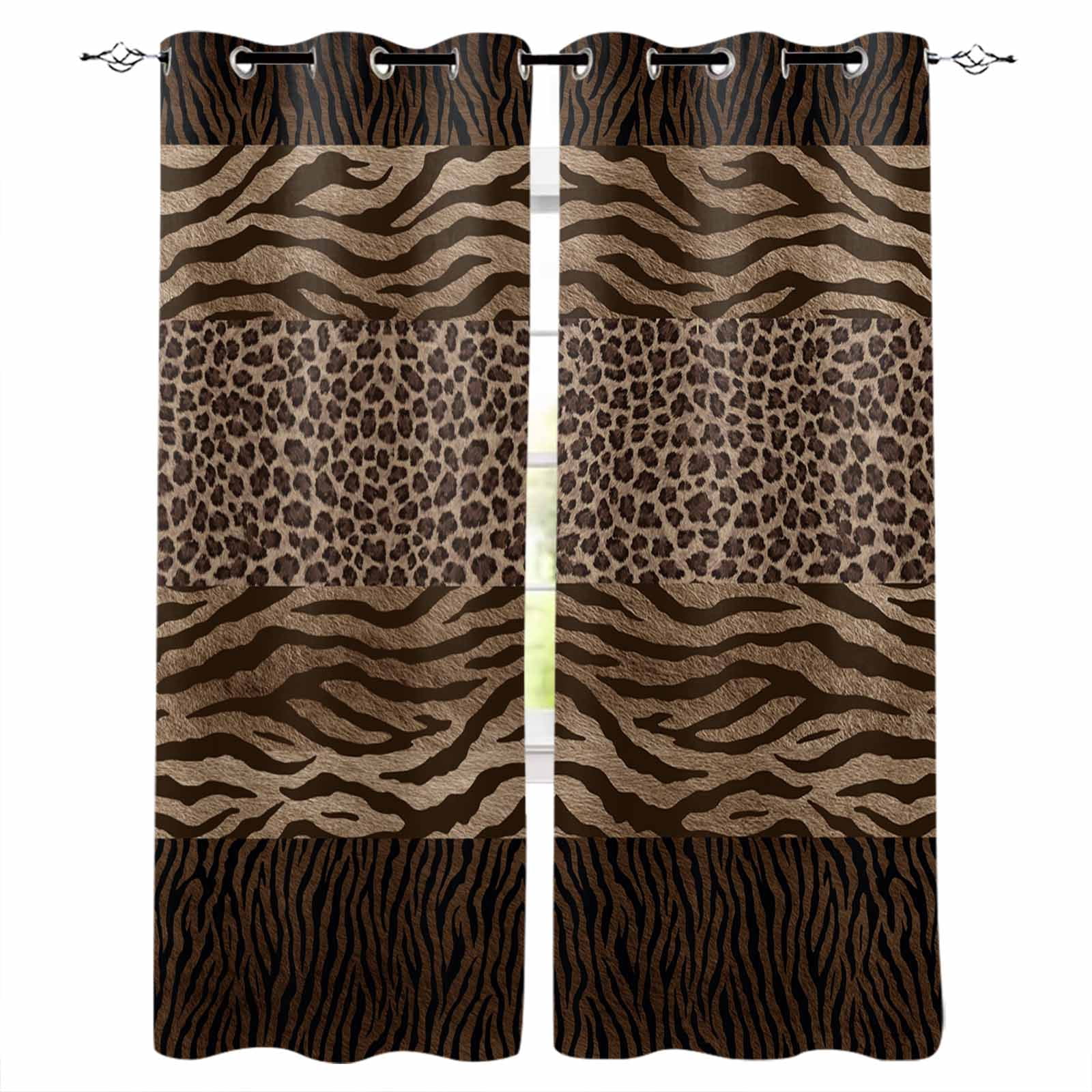 Leopard Zebra Print Blackout Curtains 90 Inch Length 2 Panels Set for ...
