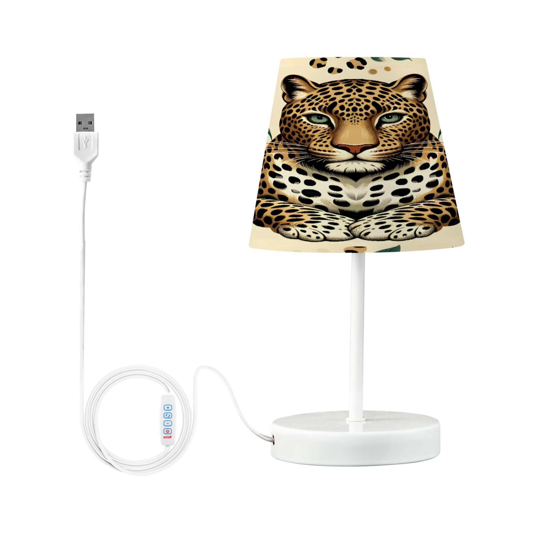 Leopard in Leaves Desk Lamp LED Table Nightstand Lamps with 3 Color ...