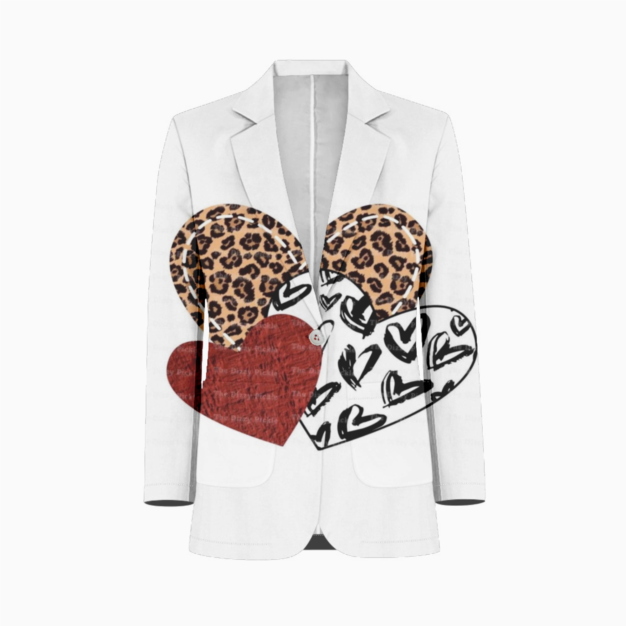 Leopard pattern heart Mens Suits Shawl Collar Slim Fit Suit Mens Groom ...