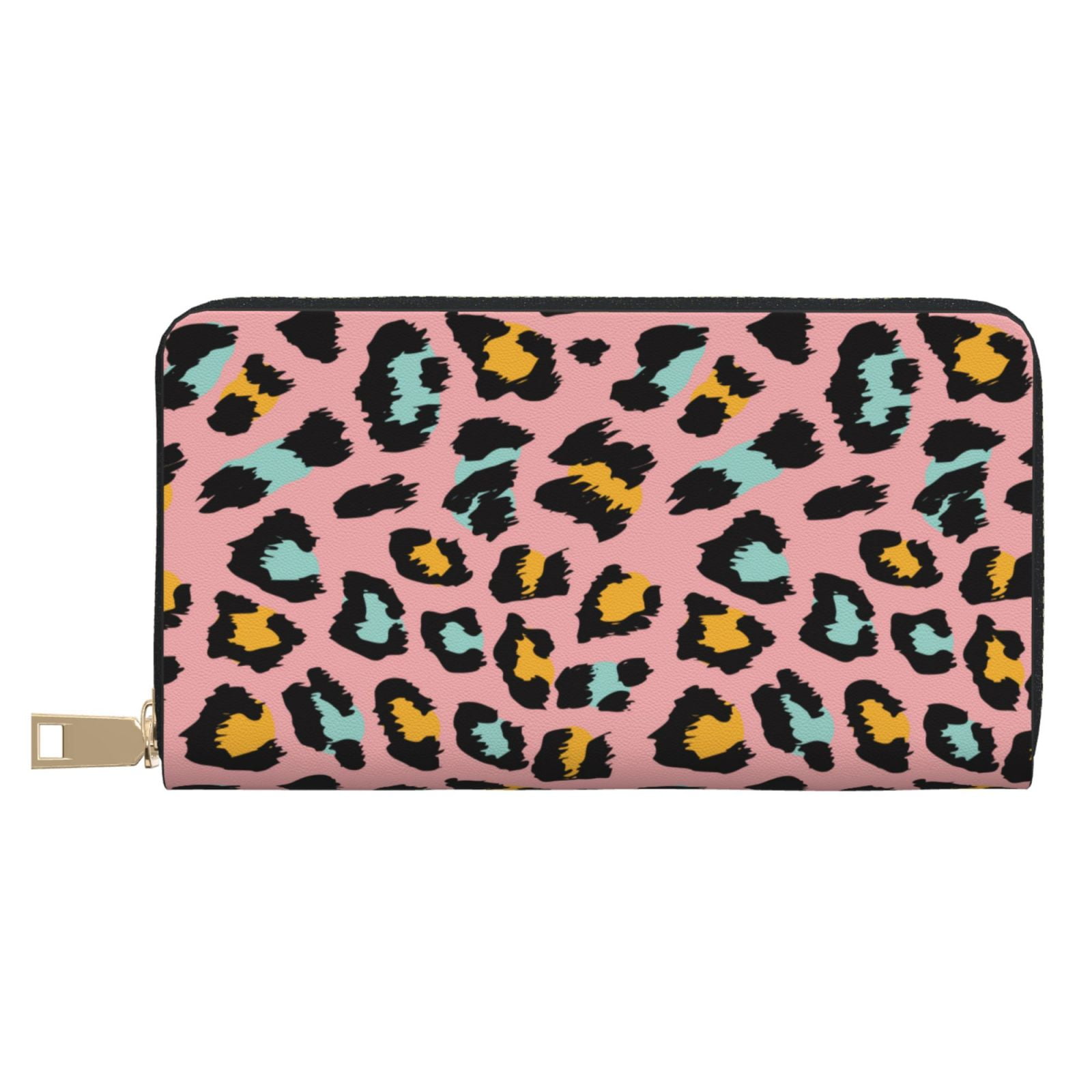 Leopard print B Wallet Women, Leather Bifold Multi Card Wallet, Women's ...