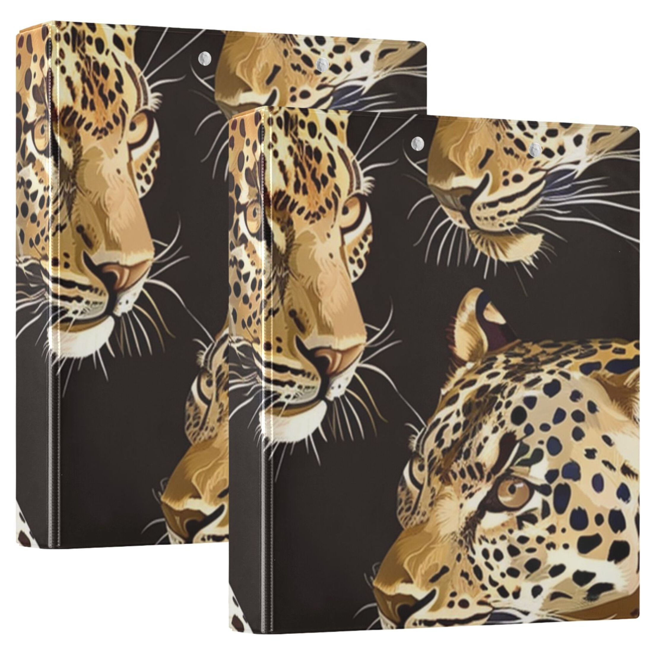 Leopards 3 Ring Binders 1.5 inch Hardcover File Folders with Interior ...