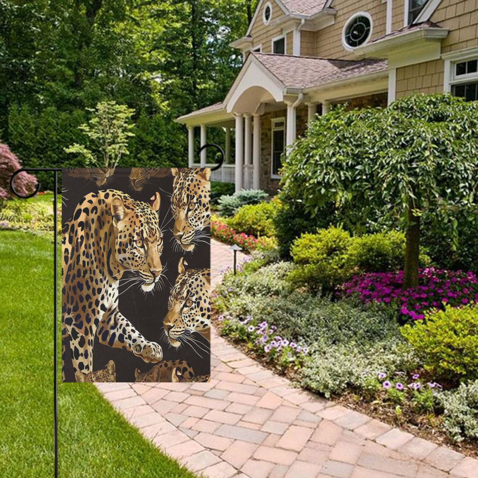 Leopards Garden Flag Double Sided 12 x 18 Inch Outside Yard Decoration ...