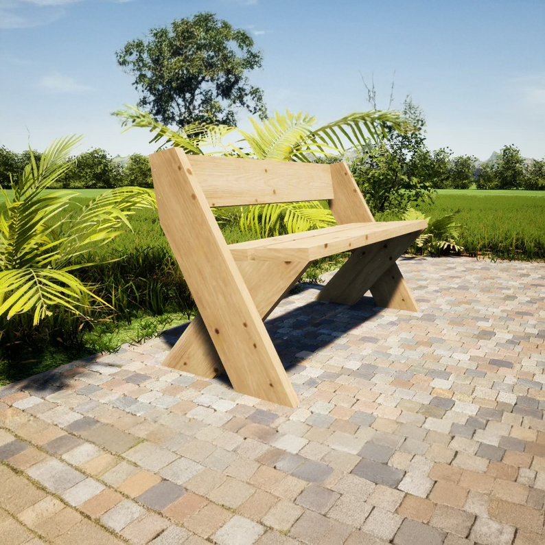 Leopold DIY Backrest Bench Plans - Outdoor Garden & Patio Furniture ...