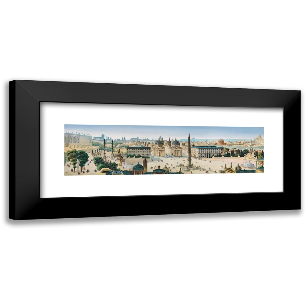 Leopoldo Calvi 18x8 Black Modern Framed Museum Art Print Titled ...