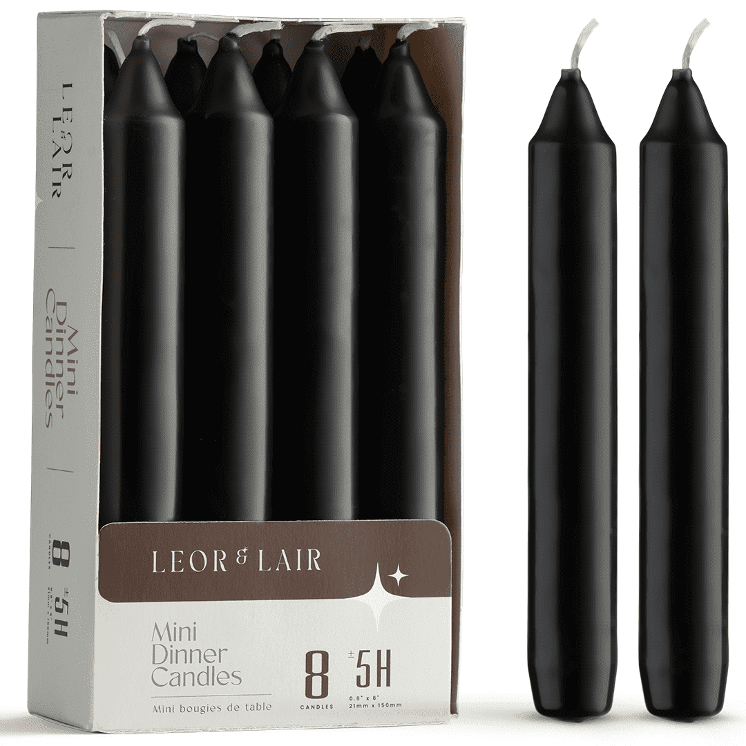 Leor & Lair 6" Black Candlesticks - 8 Short Candlesticks for Modern ...
