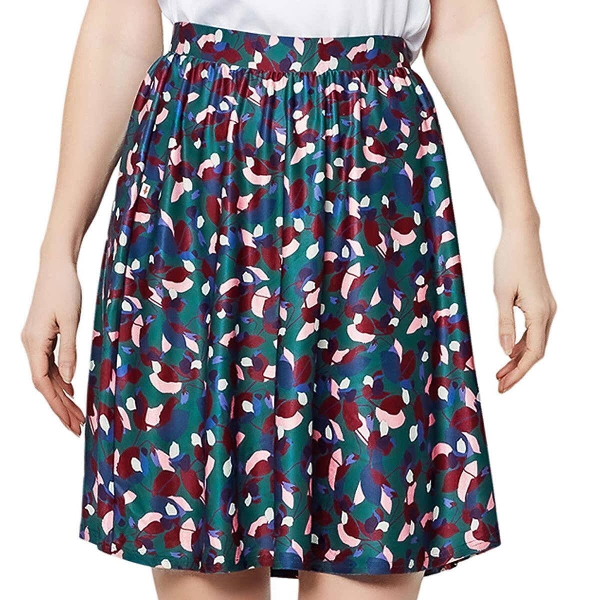 Leota Women's Plus Size Wrinkle Free Pull On Skirt, Cascade Teal, 1X ...