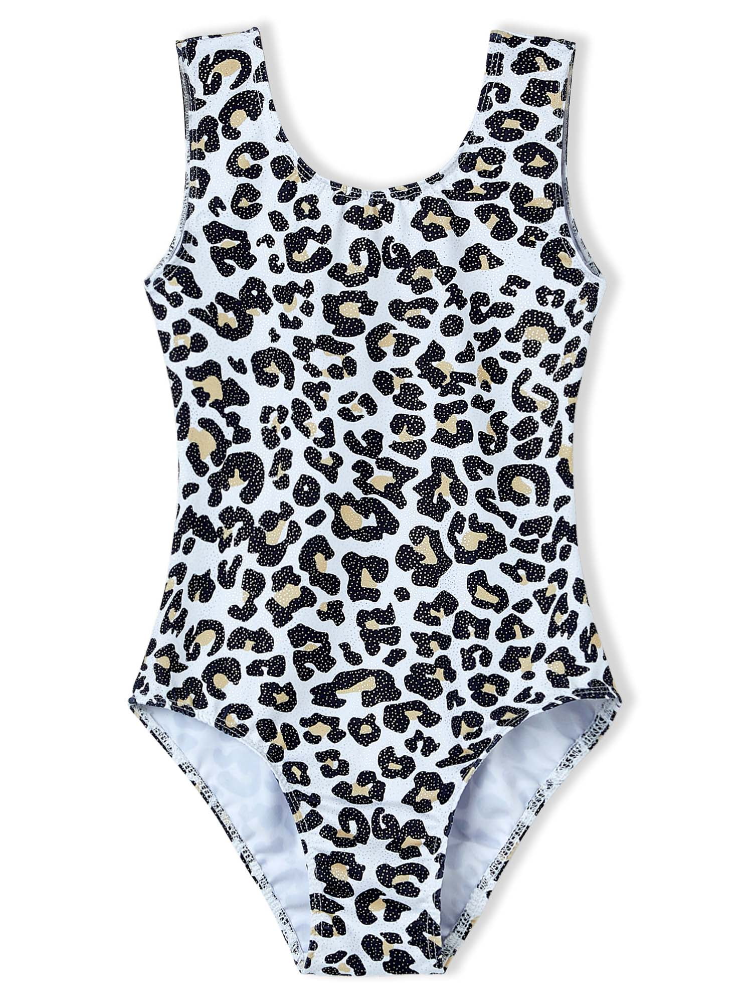 Leotard for Girls Gymnastics Black Size 7-8 Years Old Sparkly Leopard ...