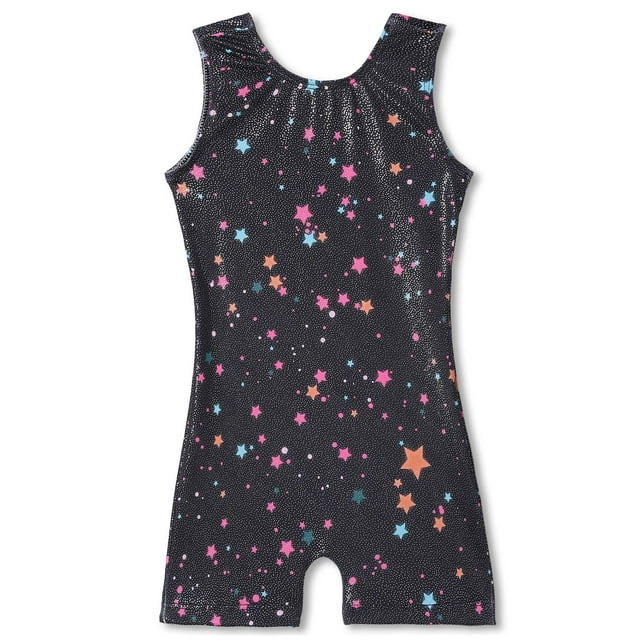 Leotard for Girls Gymnastics Size 7-8 Years Old Black Sparkly One-Piece Biketards with Shorts ...