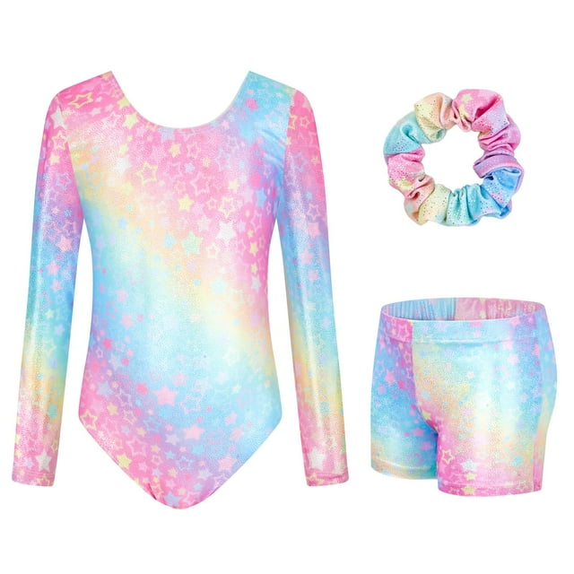 Leotards for Girls Gymnastics,Long Sleeve Sparkly Dance Biketards with ...