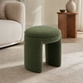 Leovanni Modern 18-inch Solid Wood Upholstered Ottoman with Pedestal ...