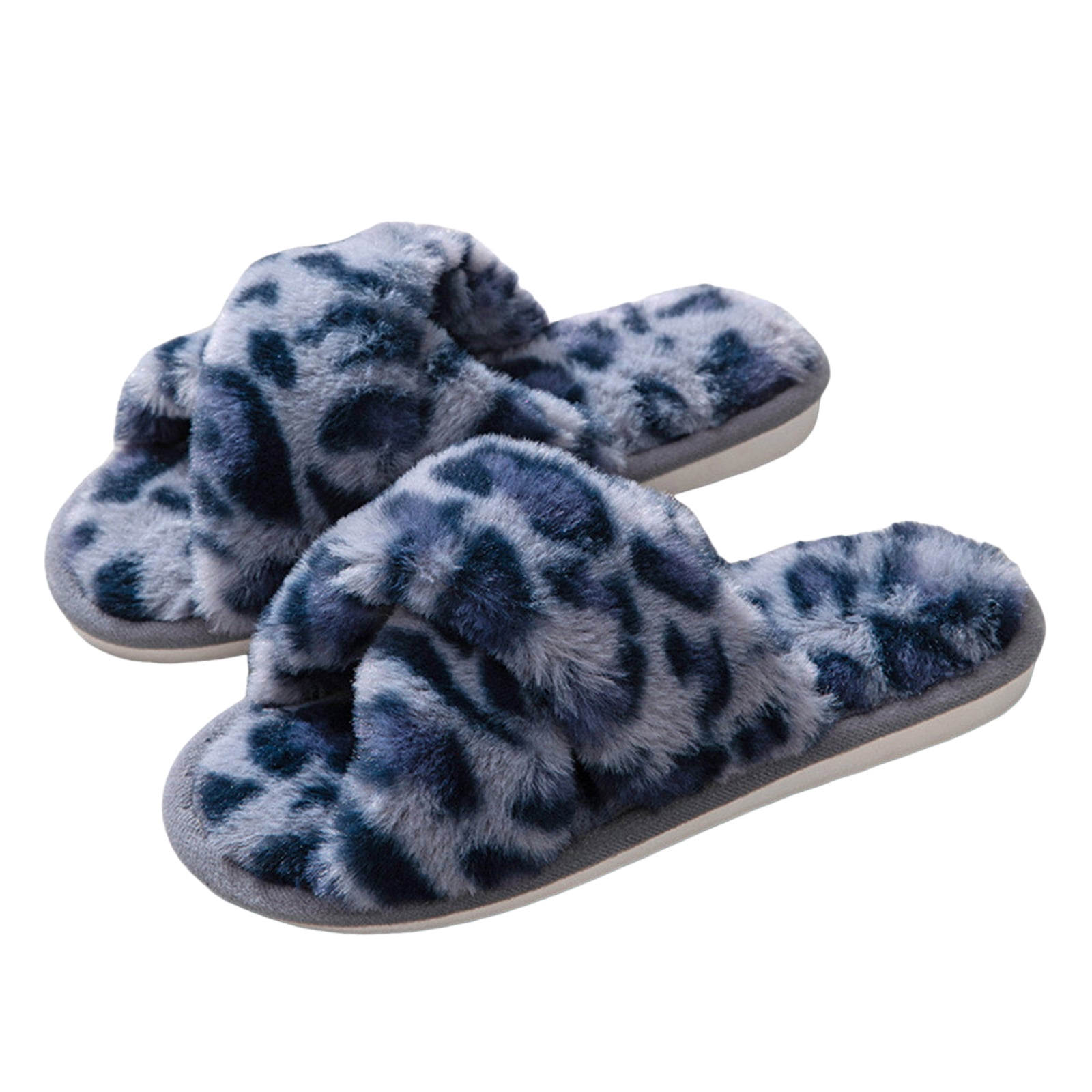 Leozcaa Cross Slippers for Women Comfy Memory Foam House Bedroom ...