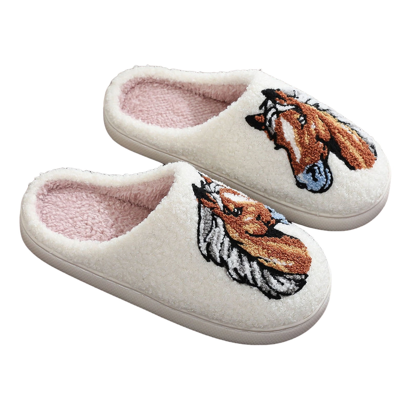 Leozcaa Cute Animal Slippers for Women Indoor Outdoor Memory Foam House ...