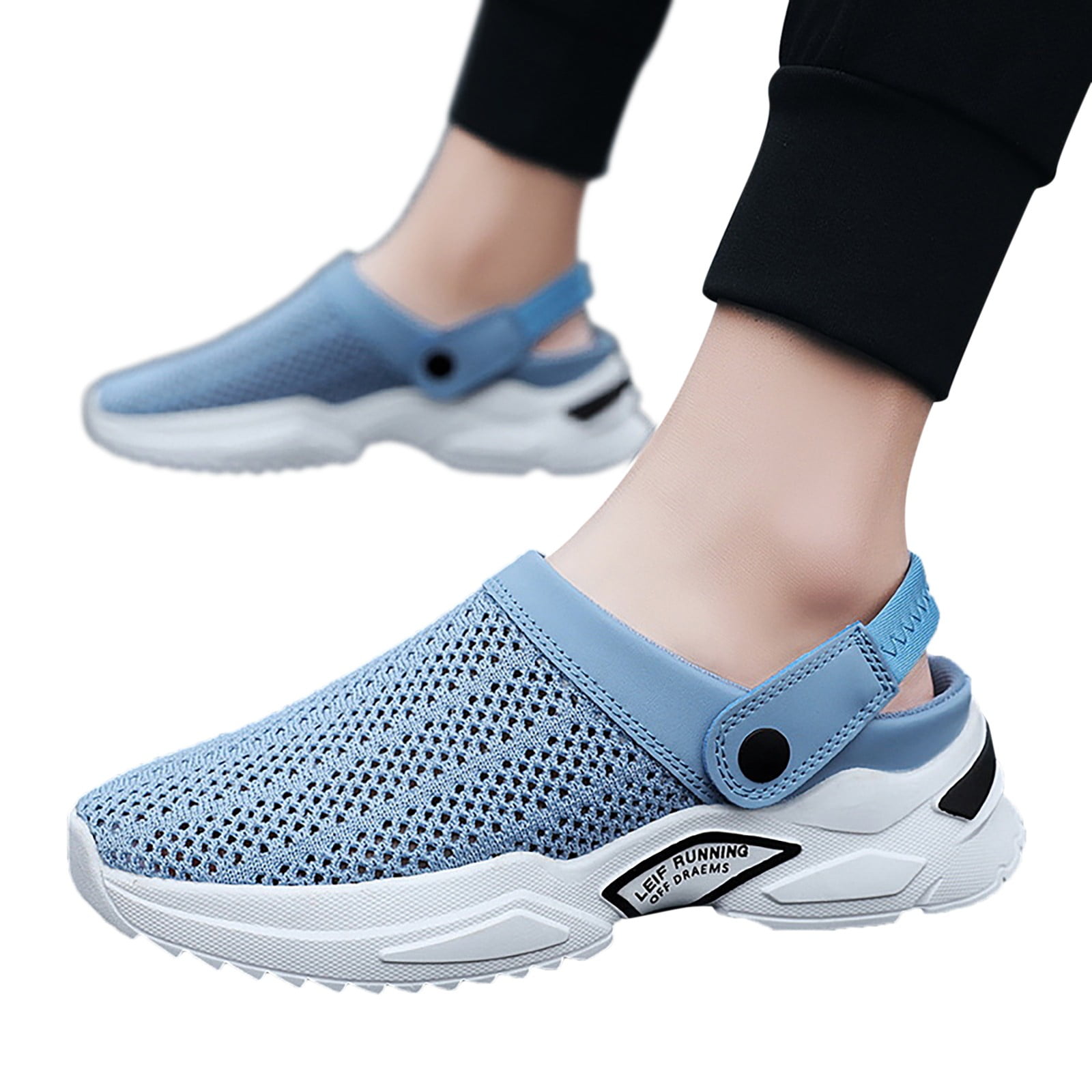 Leozcaa Men's Clogs Garden Shoes Mesh Slip On Mules Sandals Breathable ...