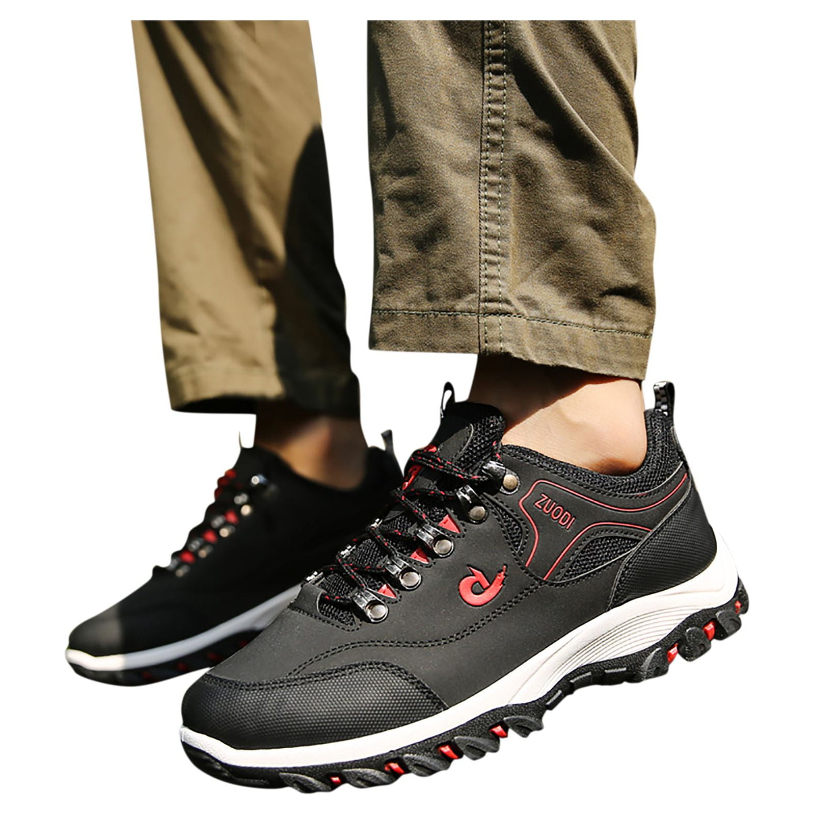 Leozcaa Men's Low Top Waterproof Hiking Shoes Trekking Trails Outdoor ...