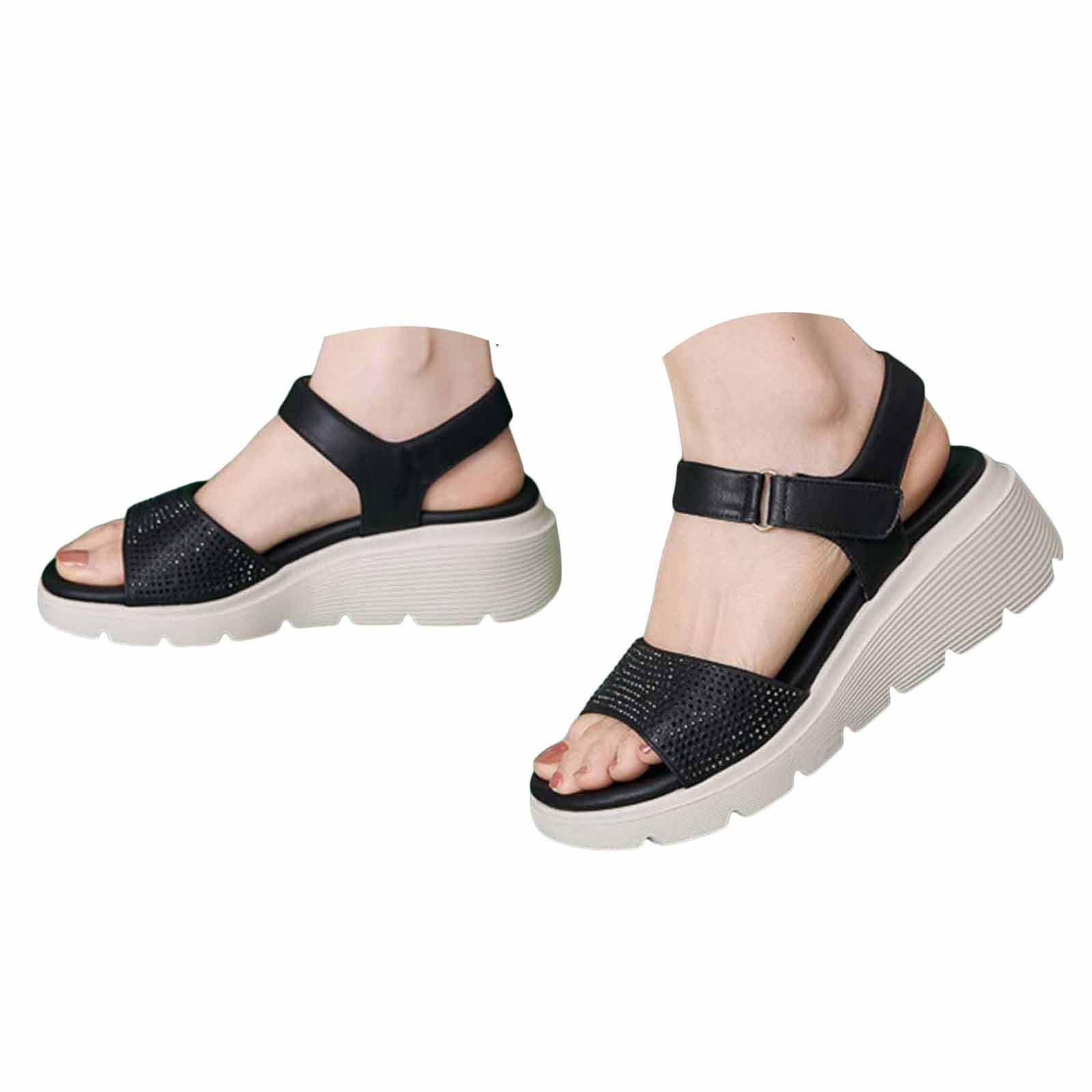 Leozcaa Orthopedic Wide Wedge Sandals for Women 2025 Dressy Arch ...