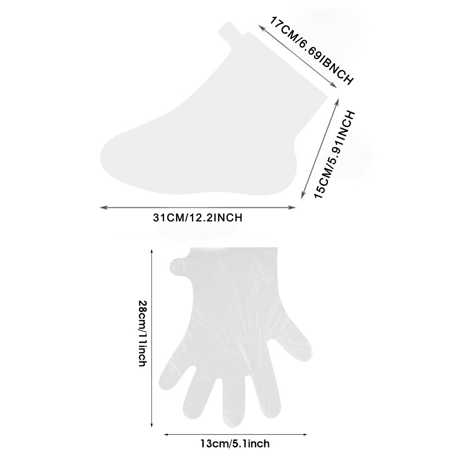 Leozcaa Paraffin Wax Bath Liners or Hand Foot Covers Moisturizing Socks ...
