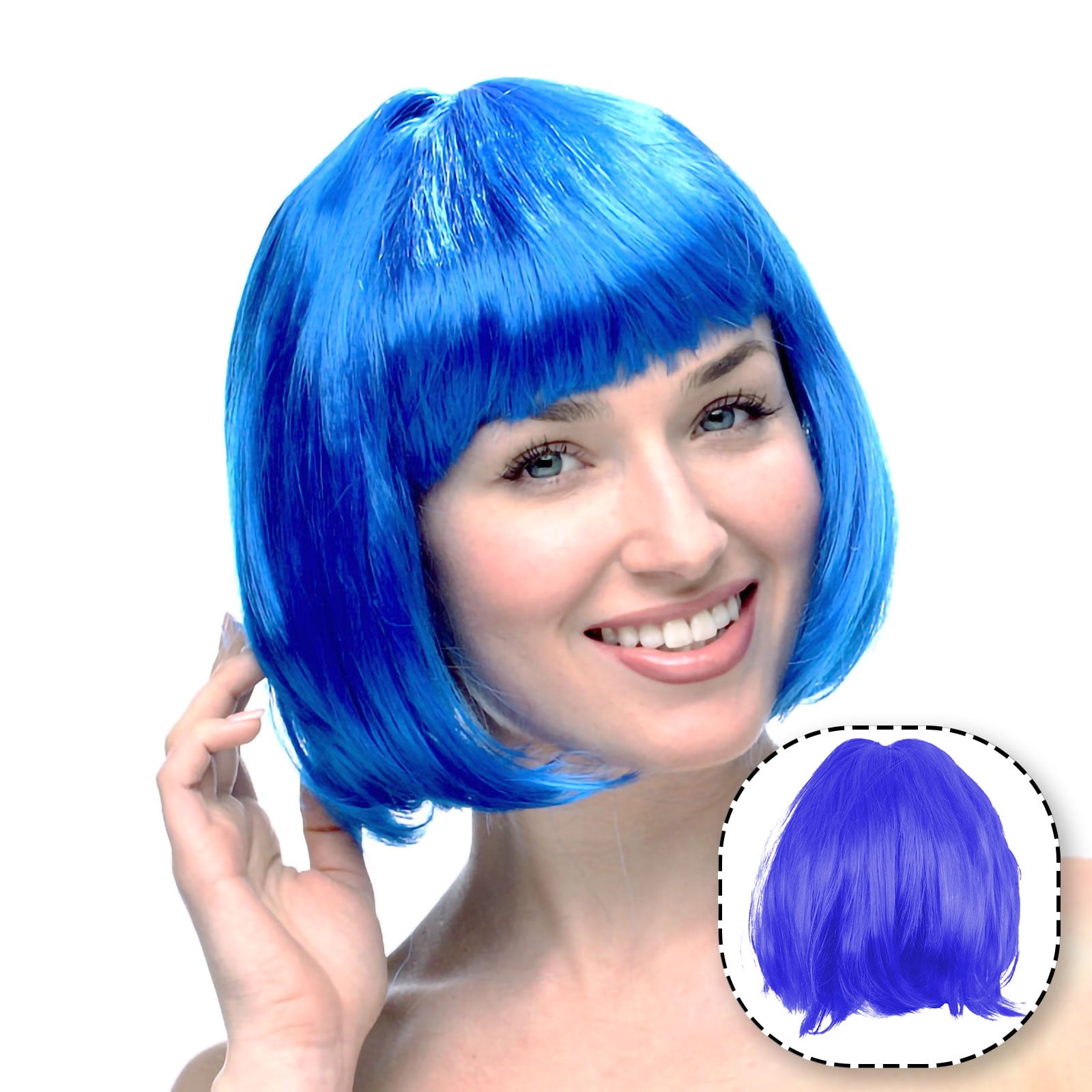 Leozcaa Short Bob Hair Wigs Colorful Wig Daily Party Hairpiece For Women Girls