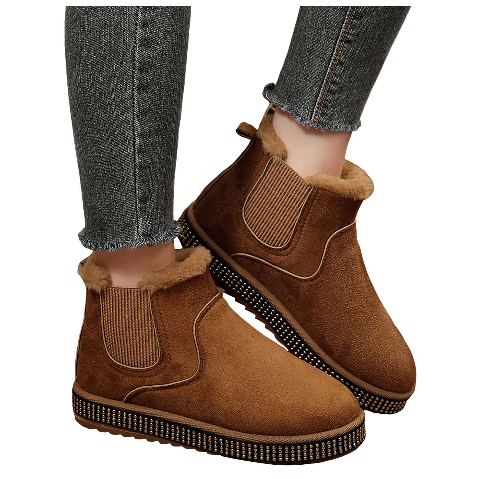 Leozcaa Women's Cozy Short Bootie Slippers Winter Warm Hard Bottom ...
