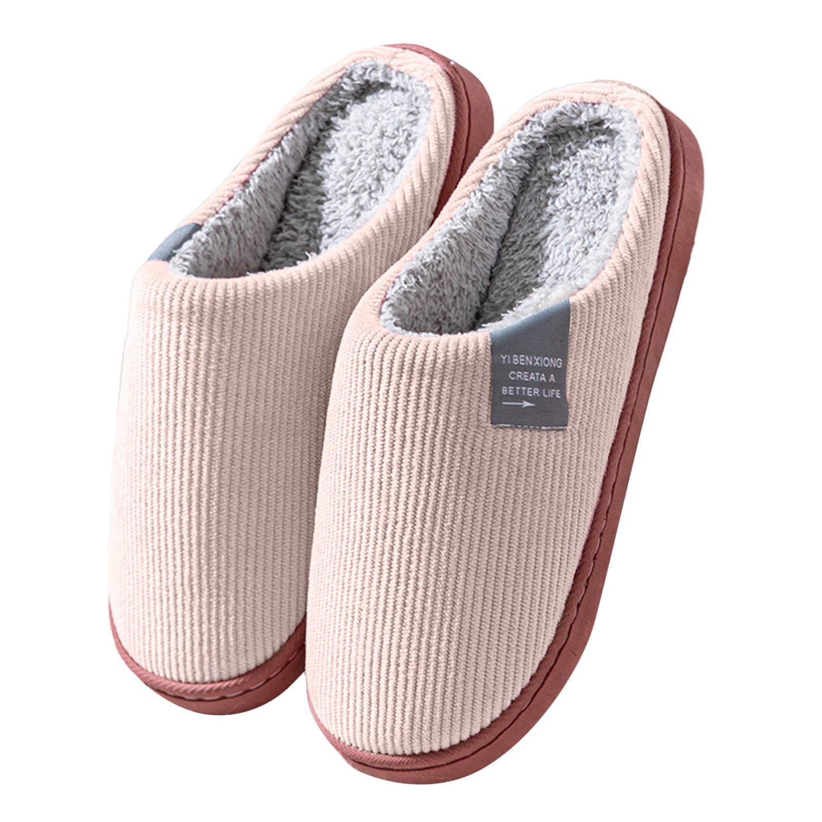 Leozcaa Women's Memory Foam Warm Slip On House Slippers Non-Slip Family ...