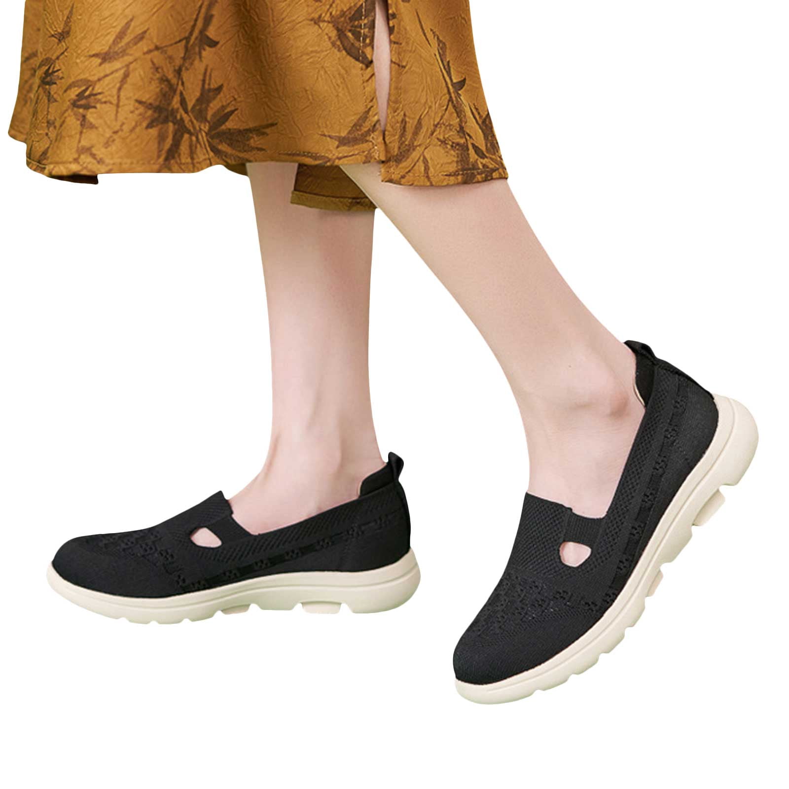 Leozcaa Women's Woven Orthopedic Breathable Soft Arch Support Anti-Skid ...
