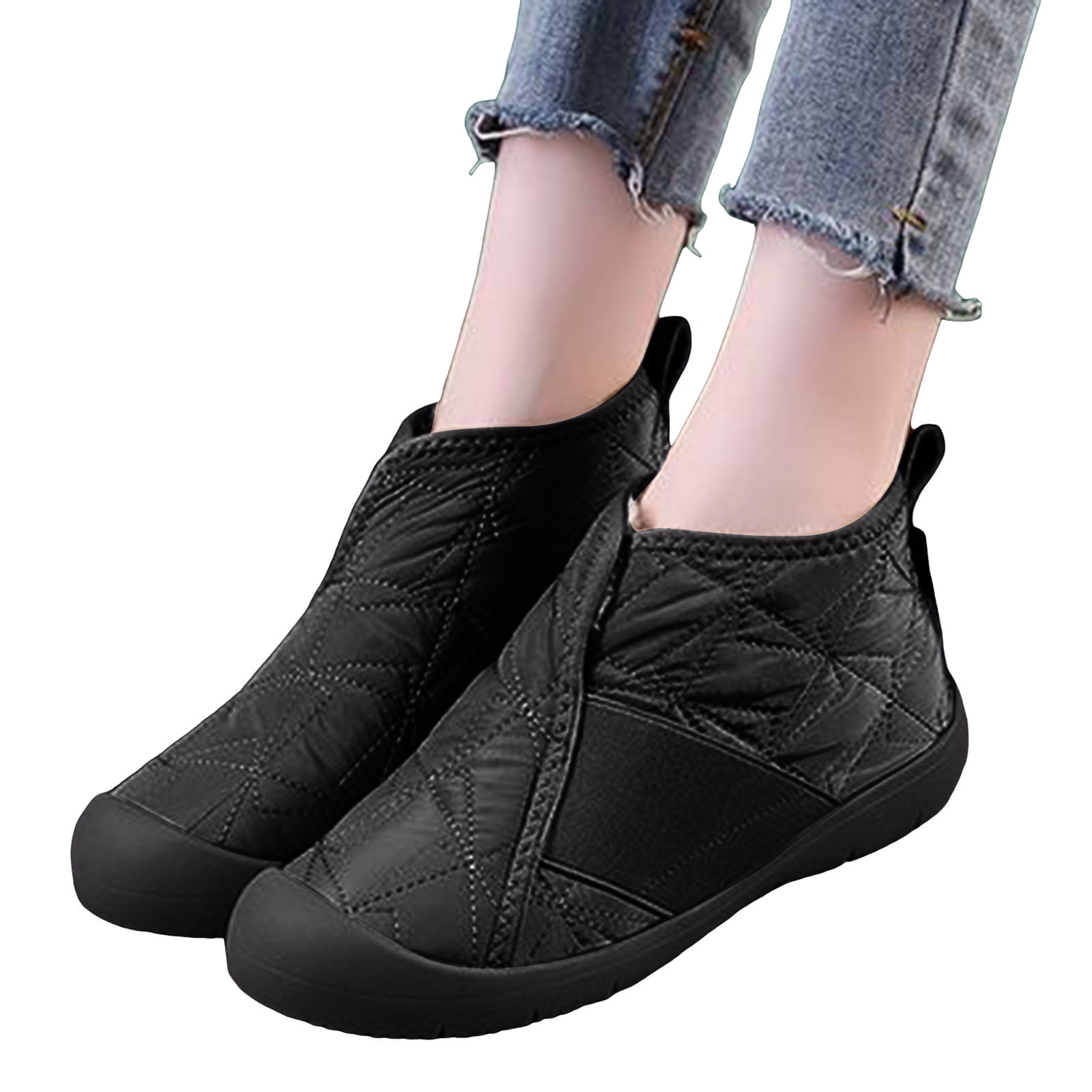 Leozcaa Womens Winter Ankle Boots Warm Furry Arch Support Snow Booties ...