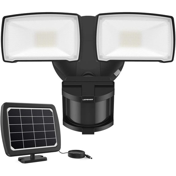 Lepower LED Solar Light, 1000LM, 5500K, Motion Sensor, IP65 Waterproof ...