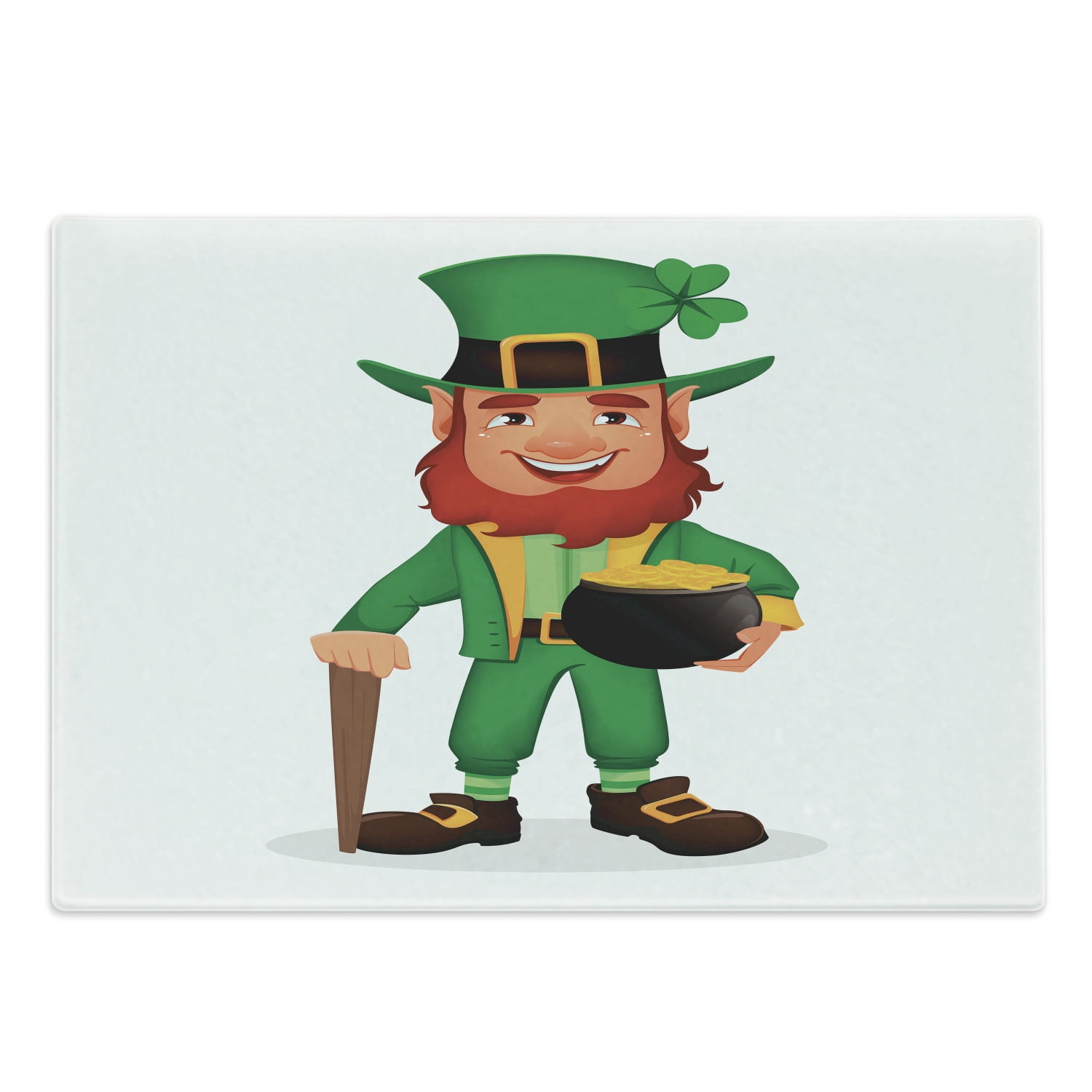 Leprechaun Cutting Board, Happy Cartoon Long Bearded Rich Irish Elf ...