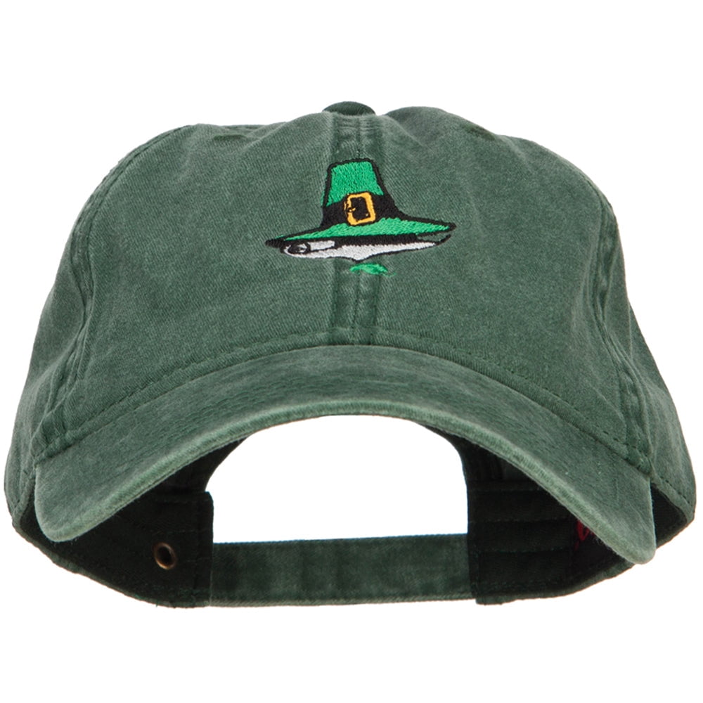 Leprechaun Hat Embroidered Washed Cotton Cap - Dk Green OSFM - Walmart.com