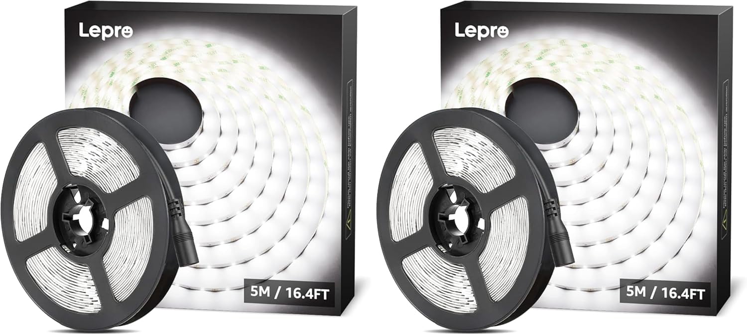 Lepro 12V LED Strip Light, Flexible, SMD 2835, 16.4ft Tape Light for ...