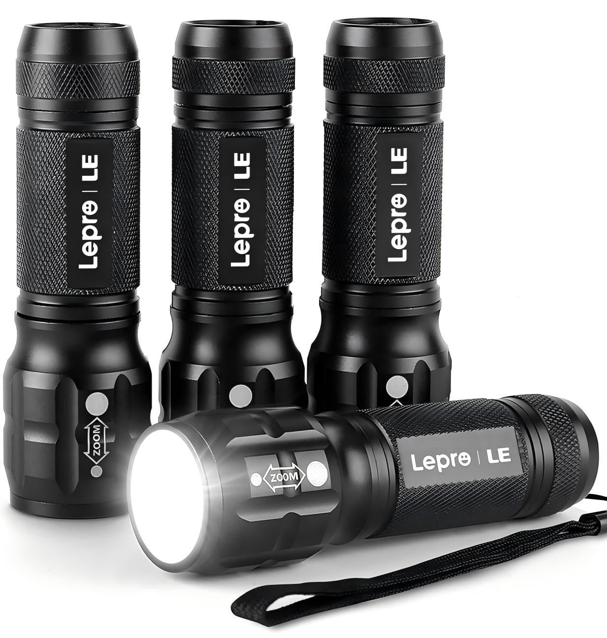 Lepro 4-Packs LED Flash Light LE1000 High Lumens, Mini Multifunction ...