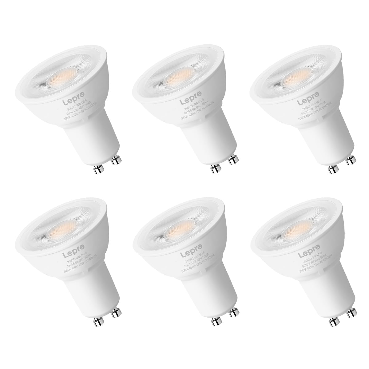 Lepro GU10 LED Bulb Dimmable, 5000K Daylight White 5.5W 50W Equivalent Spot Light Bulb for ...