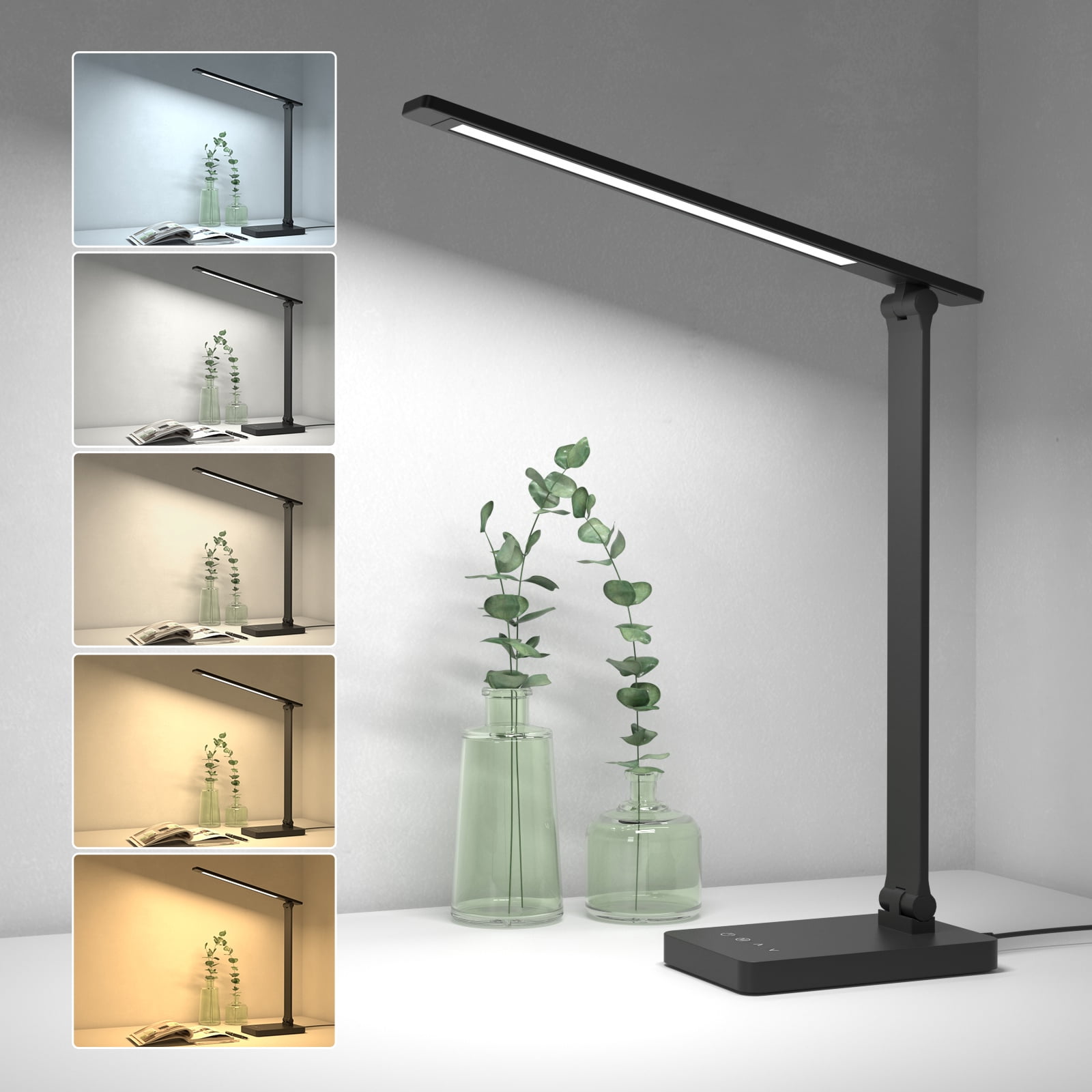 Lepro LED Desk Lamp Touch Control Dimmable 9.5W 800lm 3 Color Modes 5 ...