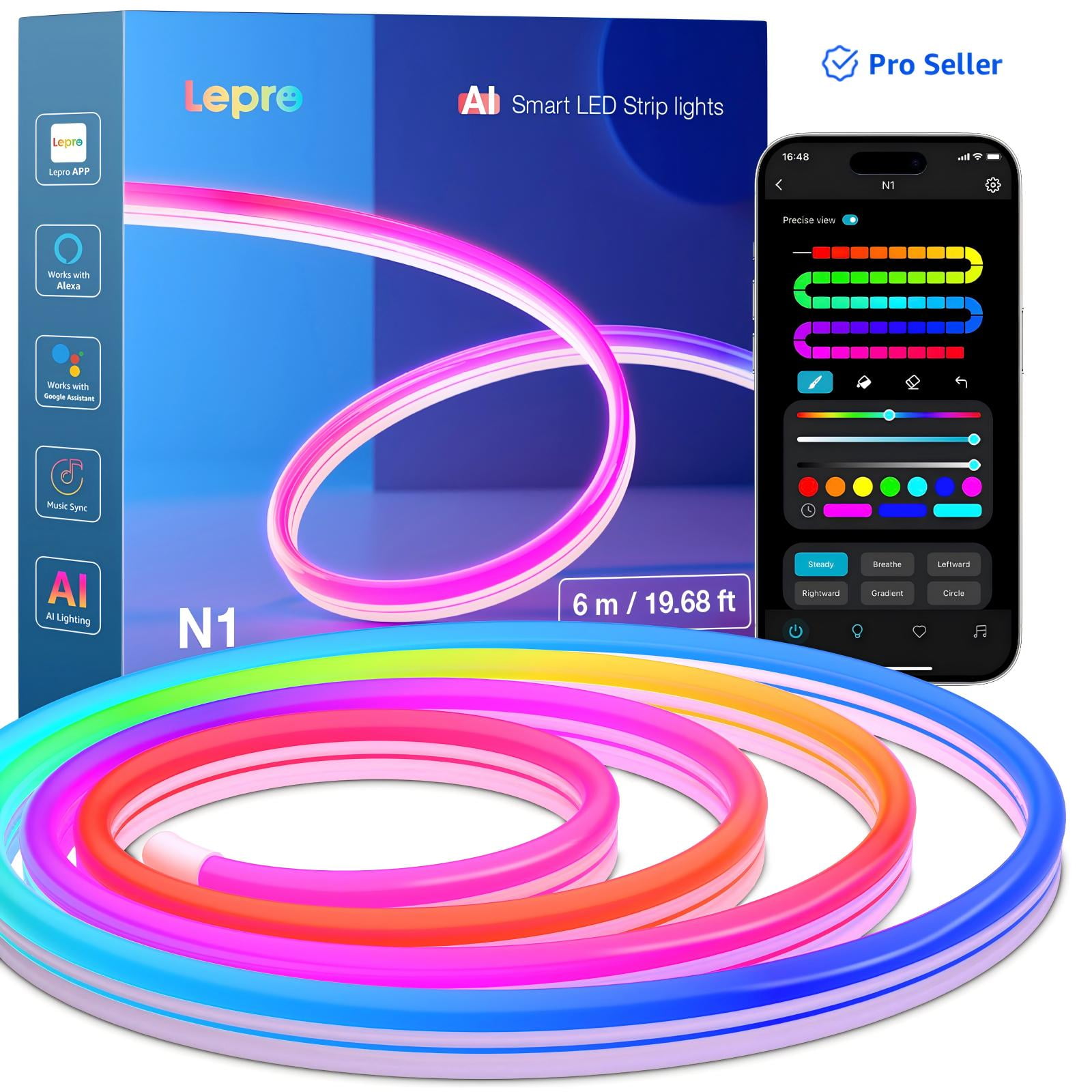 Lepro N1 AI Smart RGB Rope Lights for Christmas, Personalized AI ...