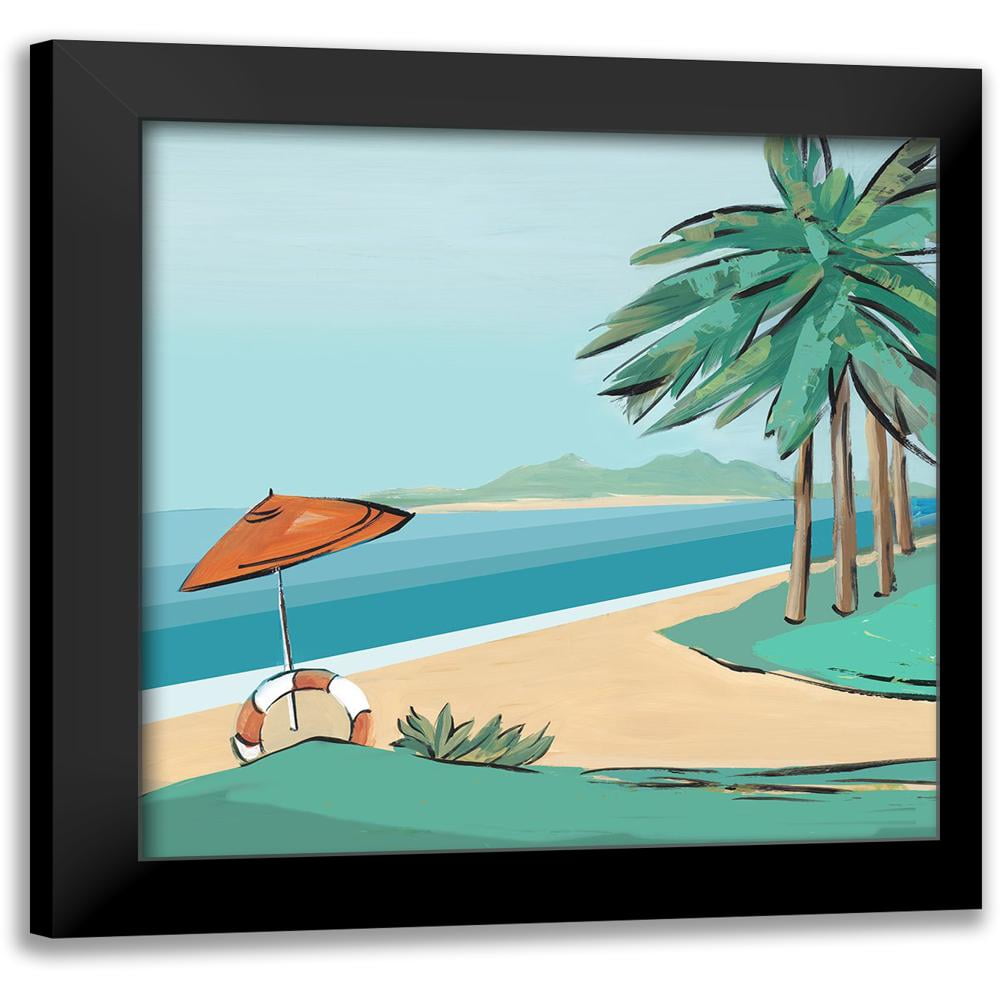 Lera 15x15 Black Modern Framed Museum Art Print Titled - Sandy Beach ...