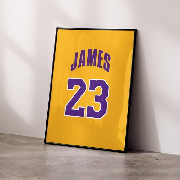 Lerbon Poster LA Basketball Jersey Number 23 Minimalist Sports Wall Art ...