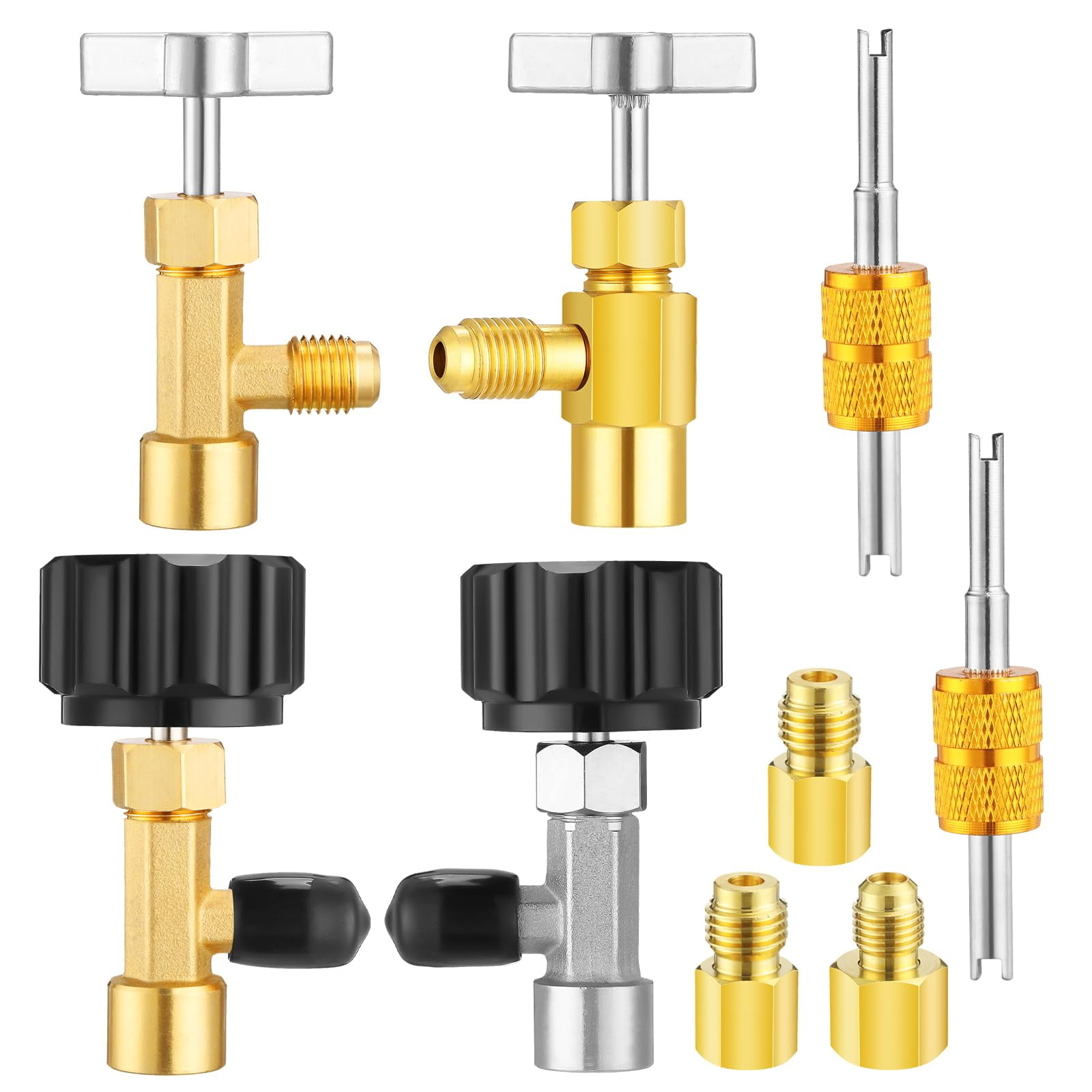 Leriton 9 Pcs R134a Adapter Tool Kit Include Self Sealing Can Tap R134a ...