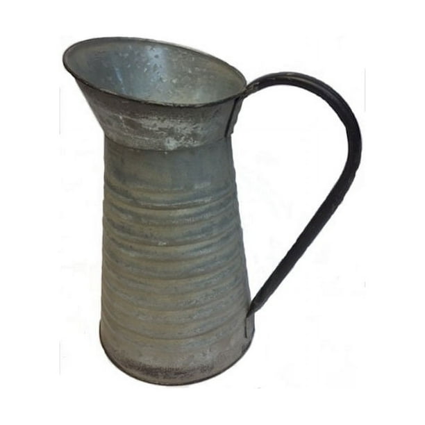 Lerman Décor Galvanized Pitcher Tall - Walmart Business Supplies