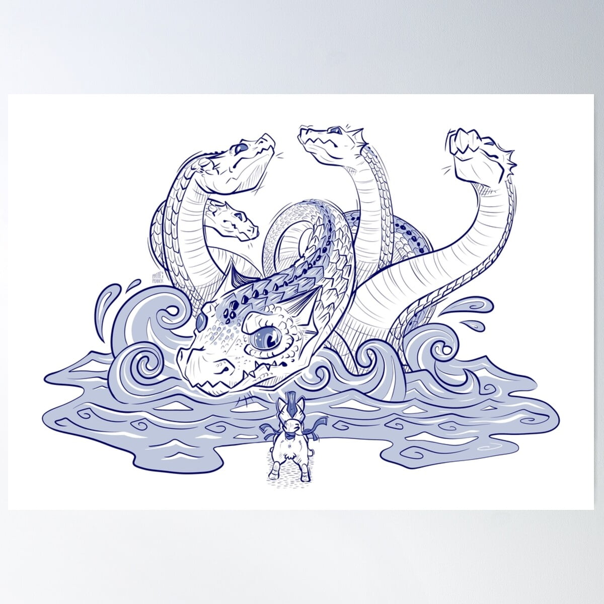 Lernaean Hydra Greek Mythology By Keros And Co Poster Wall Art, Modern ...