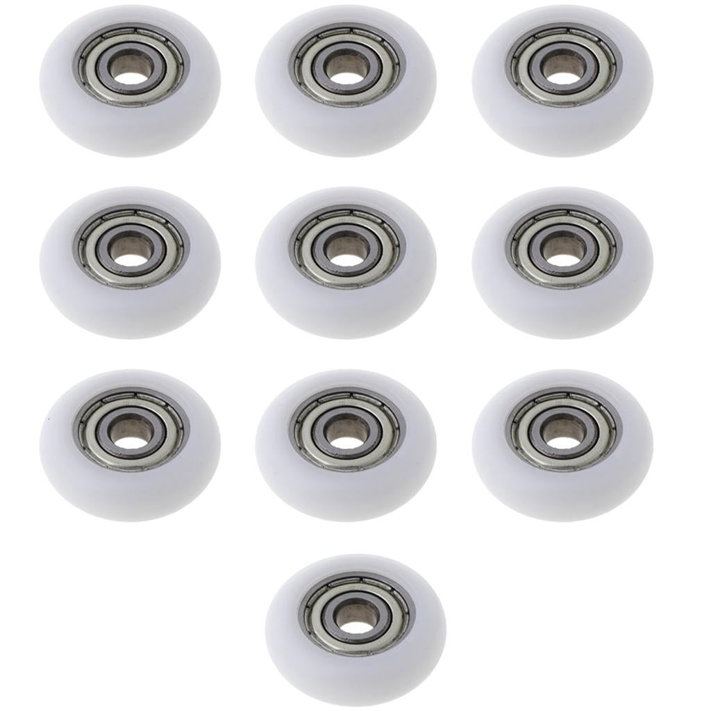 Lerpwige 10 Pcs Nylon Plastic Pulley Guide Bearing Pulley Rail Ball ...