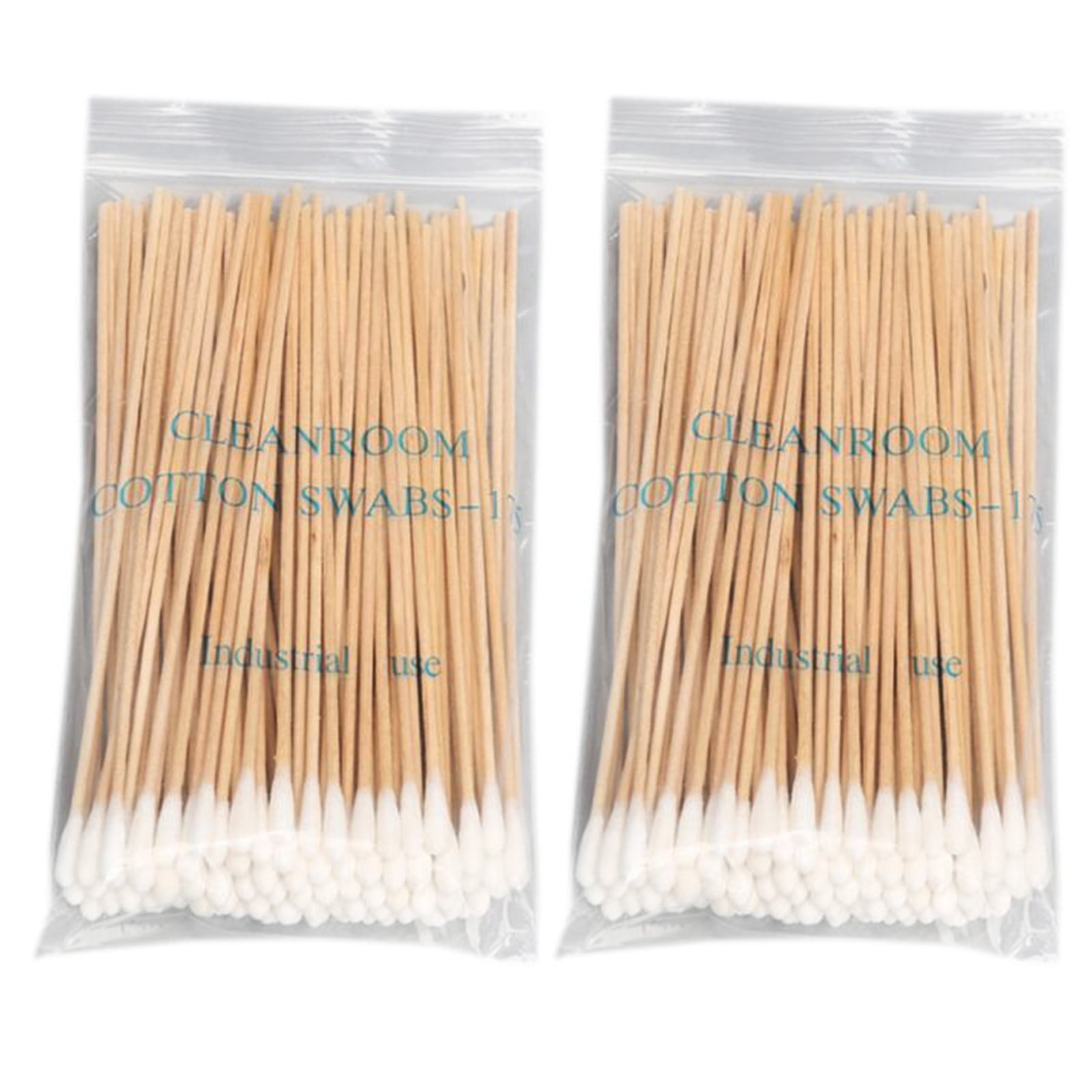 Lerpwige 100/200Pcs 6 Inch Long Wooden Handle Cotton Swabs Single-Head ...