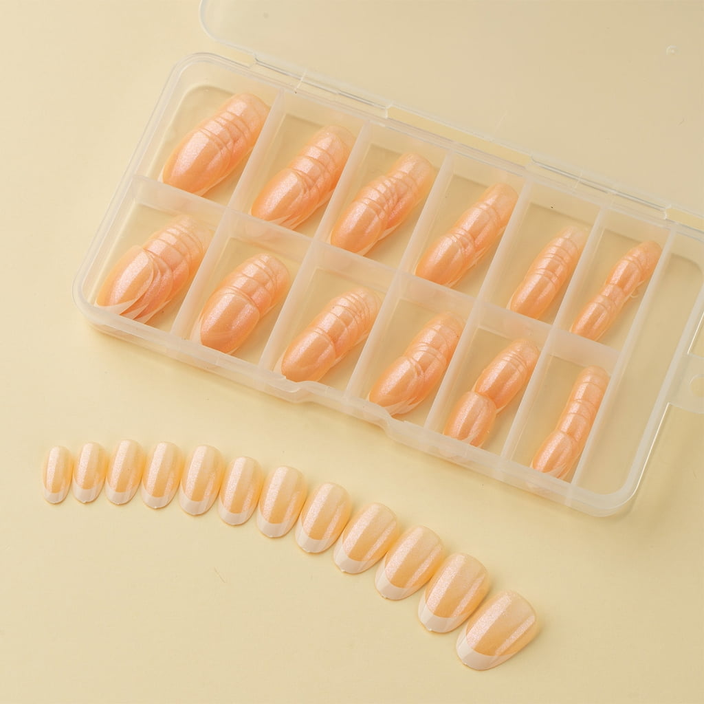 Lerpwige 120x/Box French Tip Press On Nails Full Cover False Tips ...