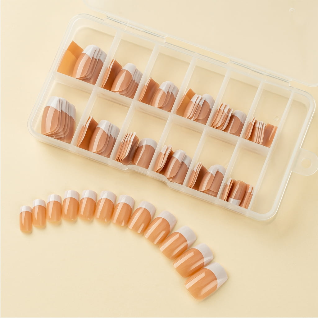 Lerpwige 120x/Box French Tip Press On Nails Full Cover False Tips ...