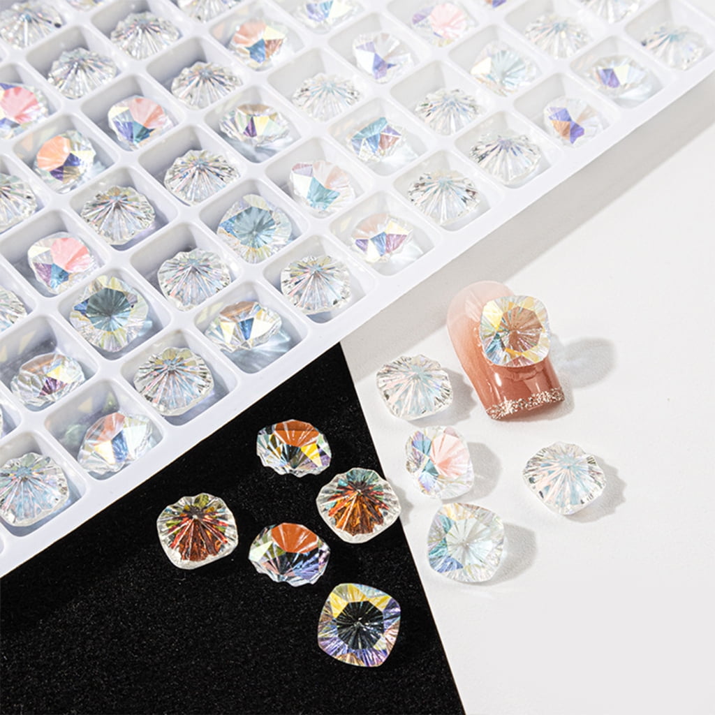 Lerpwige 20Pcs Pointed Bottom 3D Crystal Nail Rhinestones Stone DIY ...
