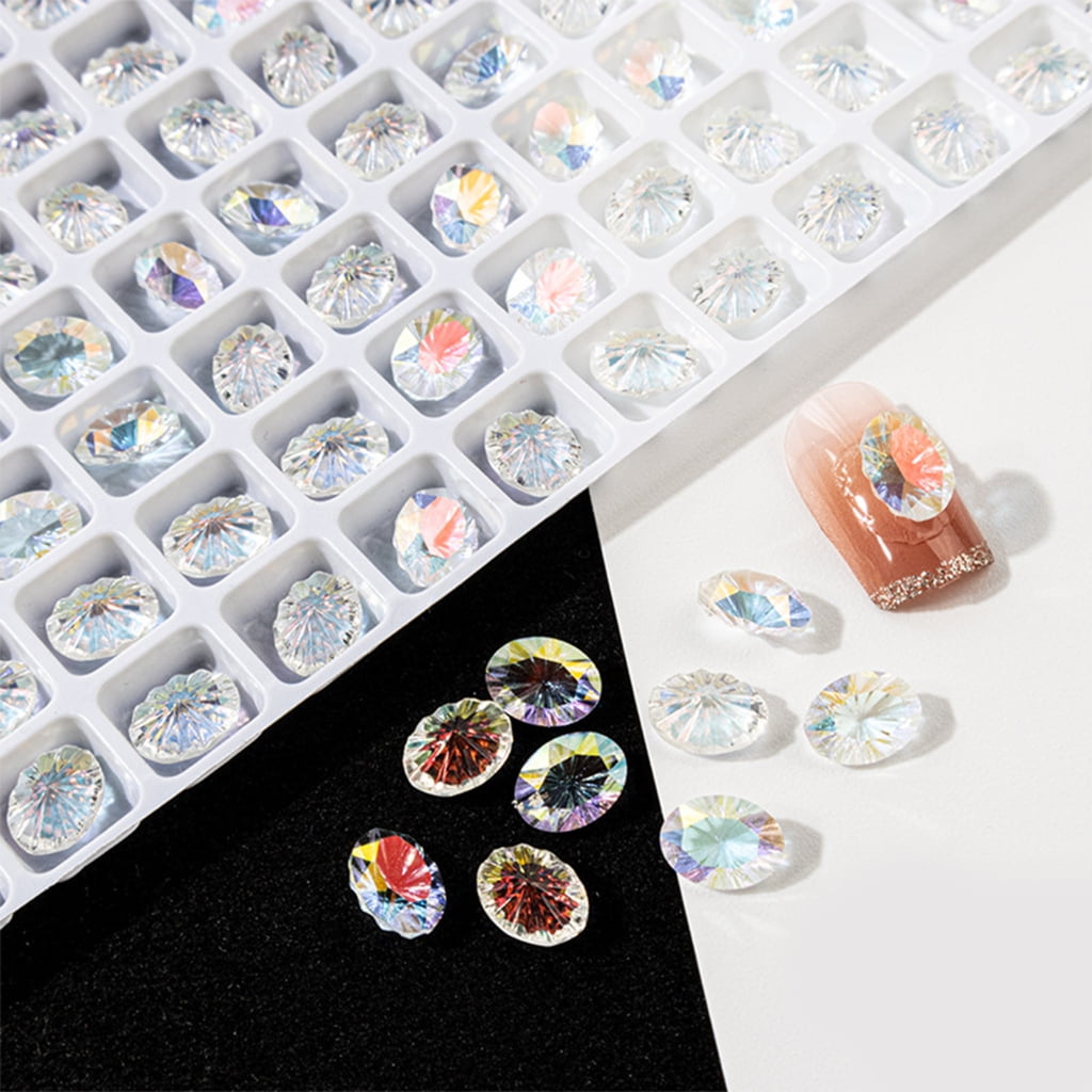 Lerpwige 20Pcs Pointed Bottom 3D Crystal Nail Rhinestones Stone DIY ...